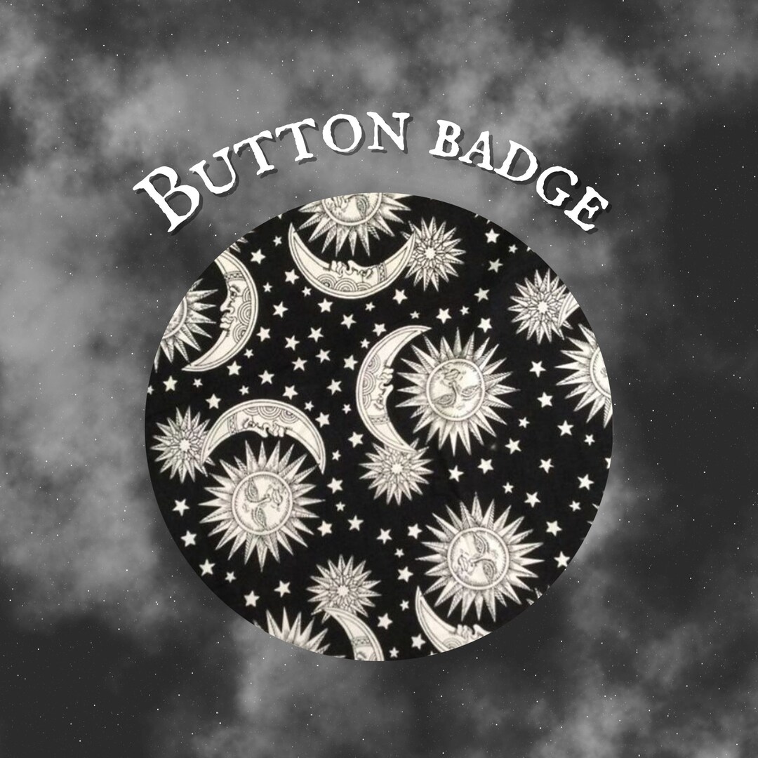 Goth Button Pin, Sun and Moon, Goth Pins, Spooky Badges, Gothic Gifts ...