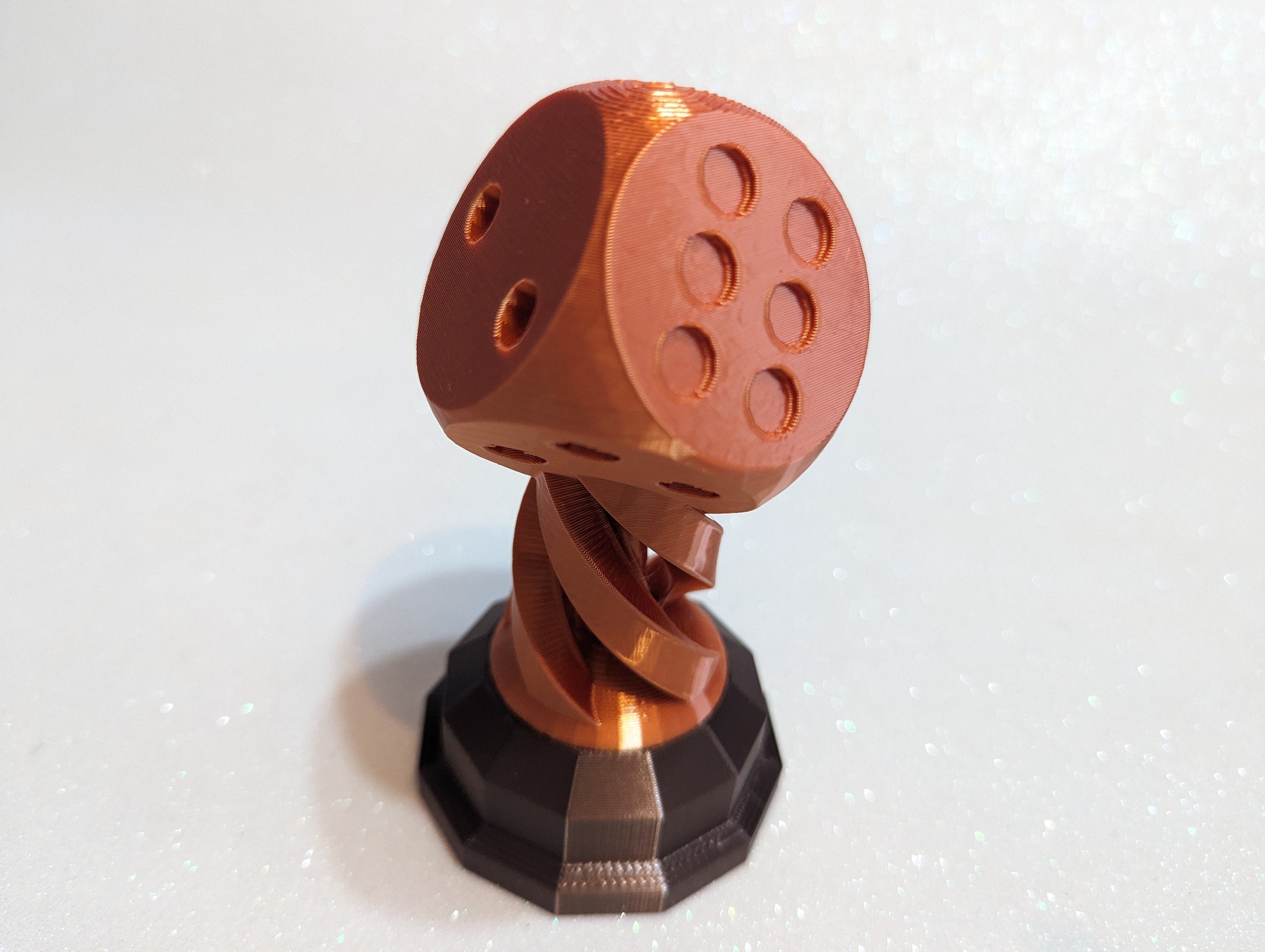 D6 Dice Trophy Ornament Gold Silver Copper Board Game Accessories (city ...