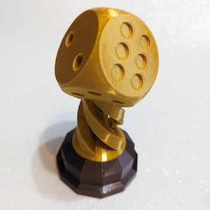 D6 Dice Trophy Ornament Gold Silver Copper Board Game Accessories (city ...