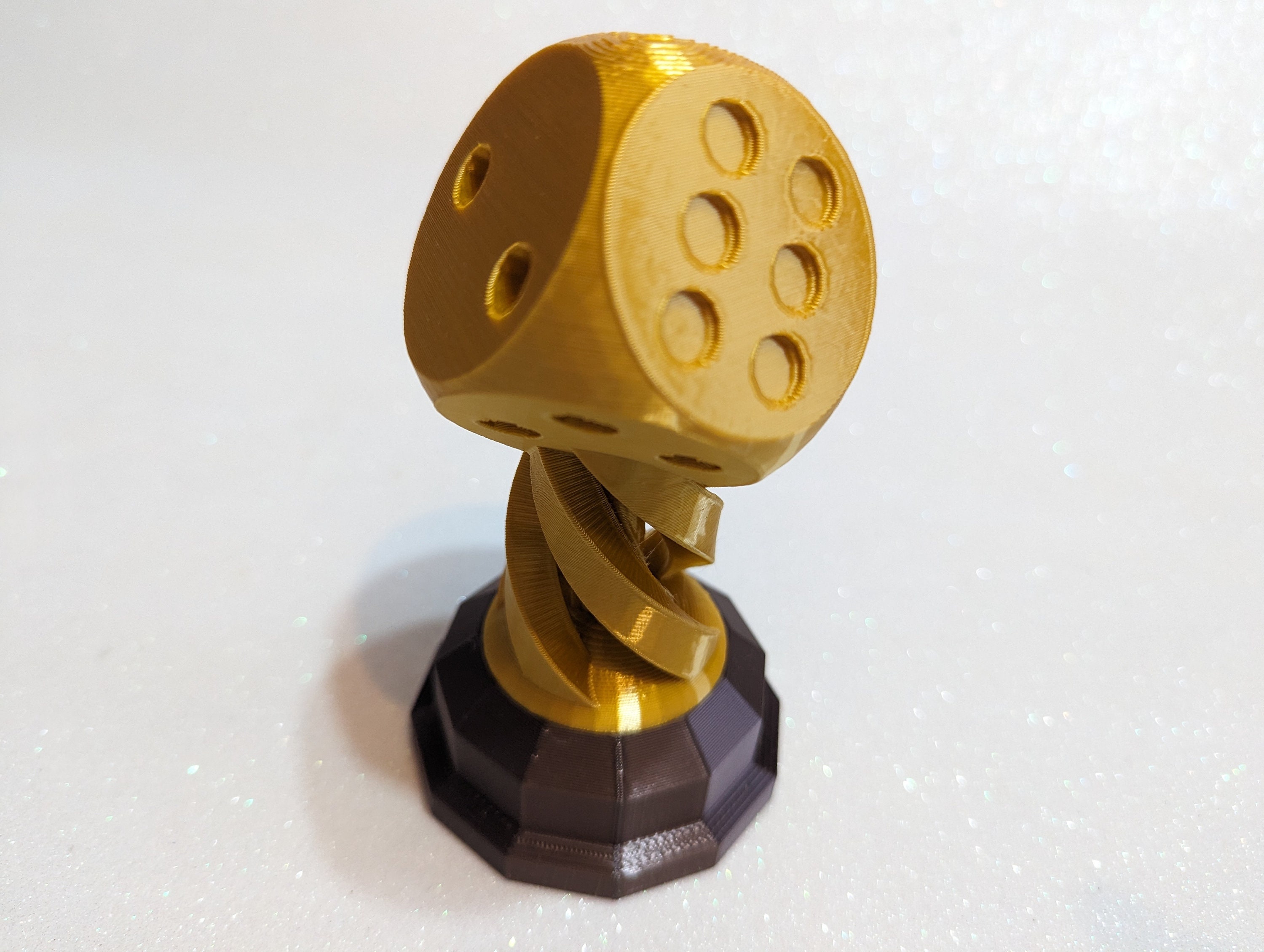 D6 Dice Trophy Ornament Gold Silver Copper Board Game Accessories (city ...