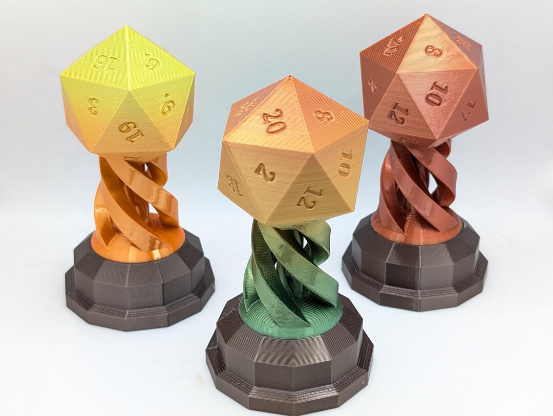 D20 Dice Trophy Ornament Board Game Accessories Winner 1st Player (city ...