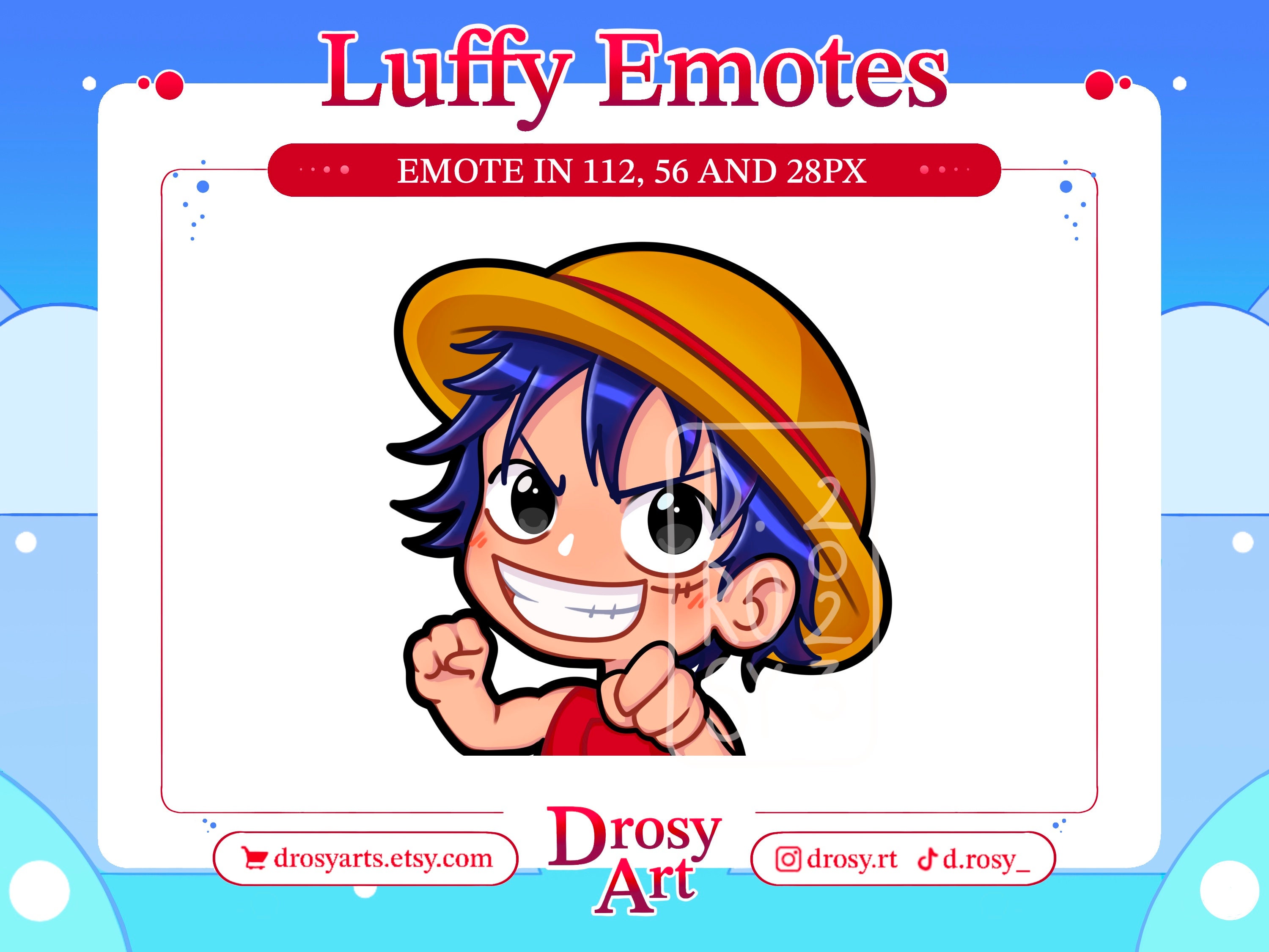 Luffy Determined Emote for Twitch/discord/youtube | Kawaii Emotes ...