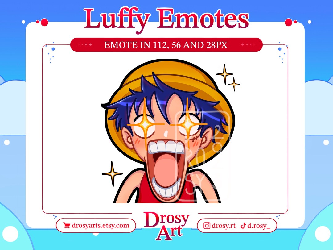 Luffy Peace Sign Emote for Twitch/discord/youtube Kawaii Emotes Cute ...