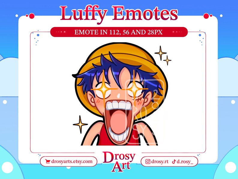 Luffy Peace Sign Emote for Twitch/discord/youtube Kawaii Emotes Cute ...