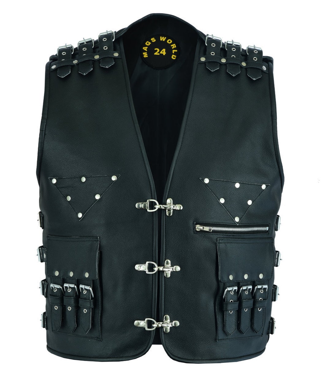 Sexy Men's Leather Vest Motor Bike Genuine Leather - Etsy