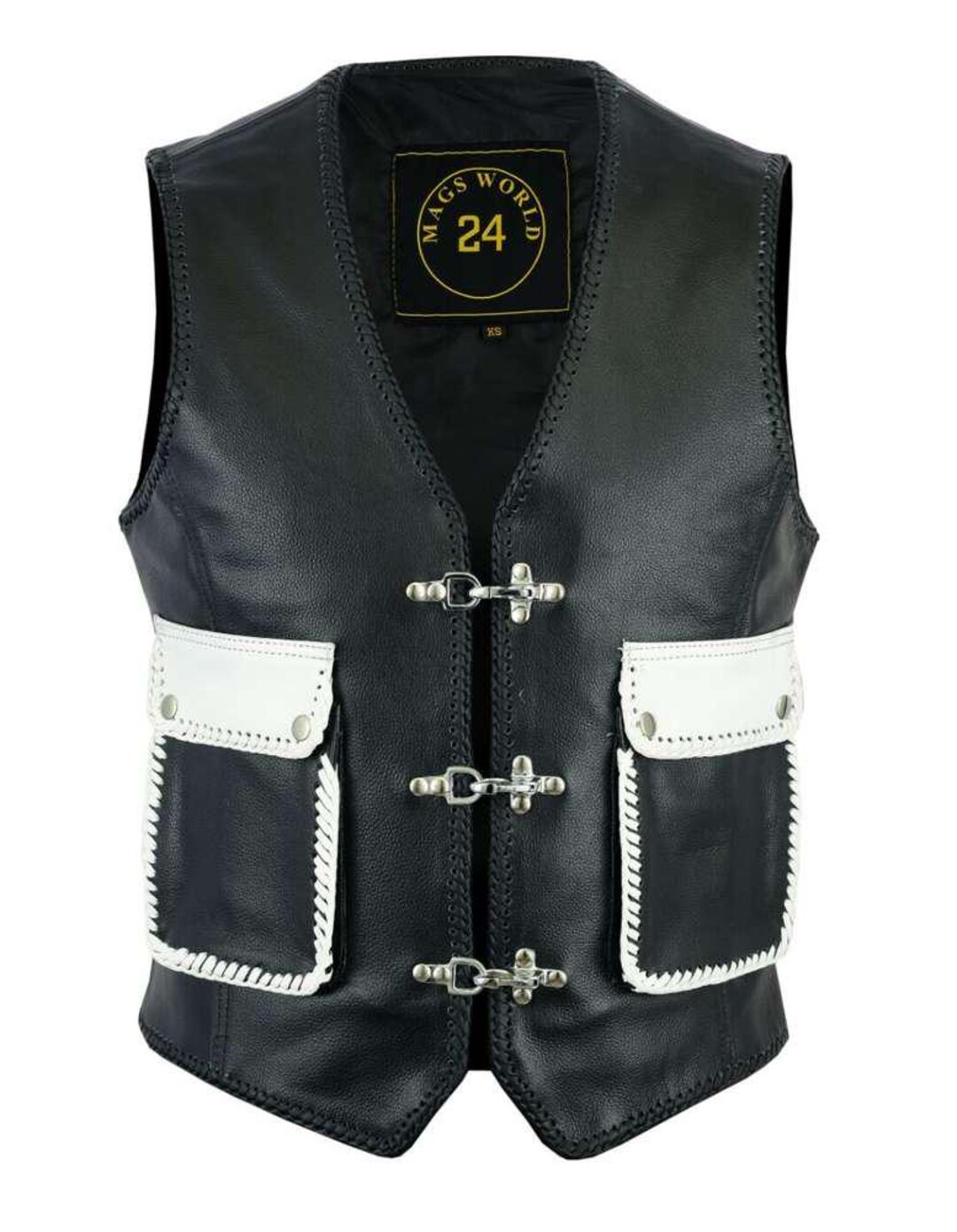 Custom Leather Vest Vintage Cowboy Style Sleeveless Jacket Slim Fit ...