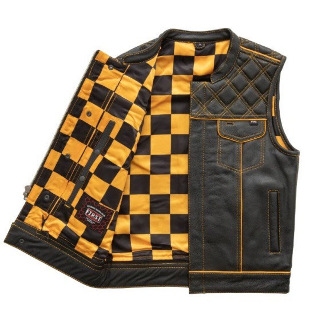 Handmade Men's Leather Vest Motor Bike Genuine Leather - Etsy