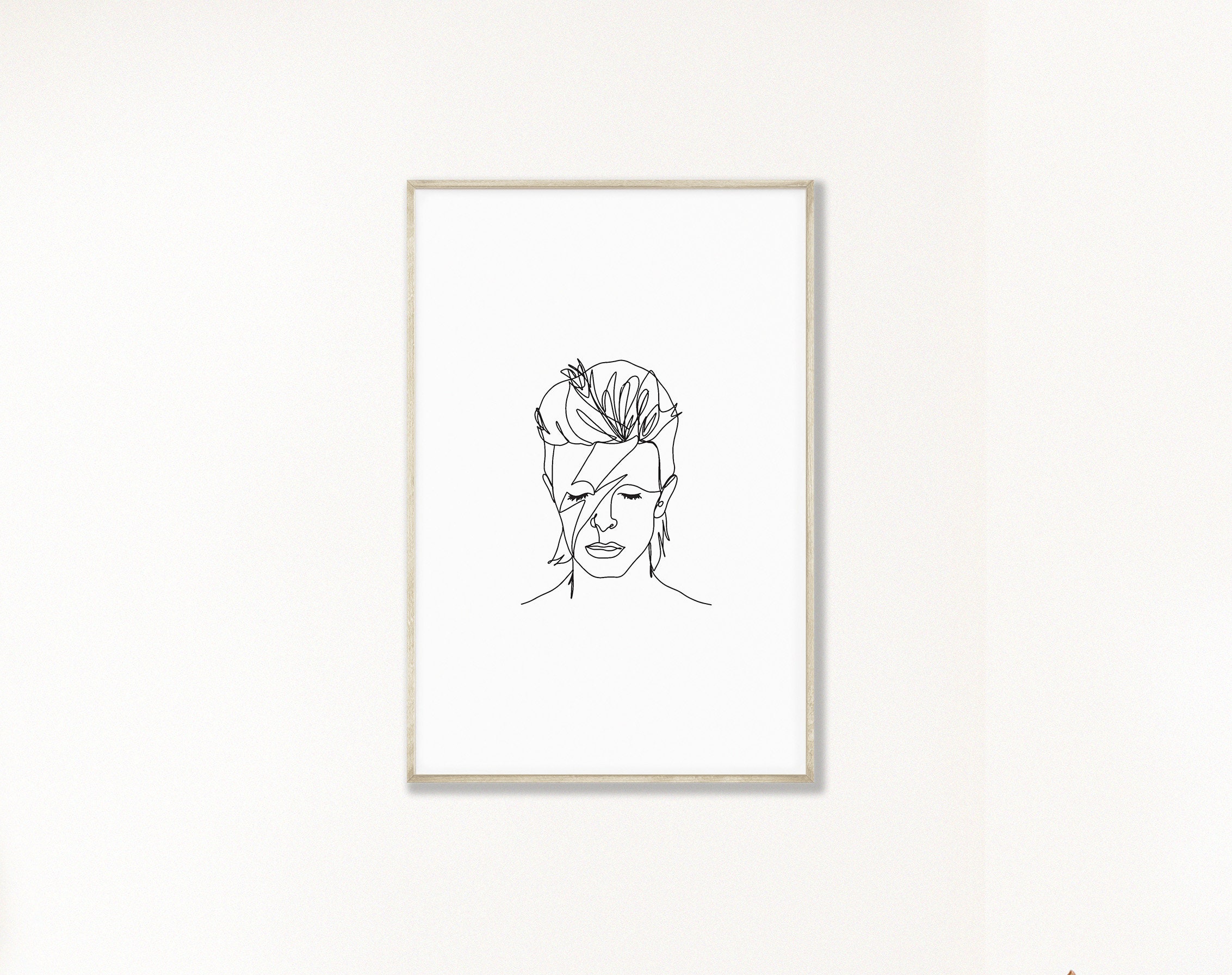 David Bowie Line Art Music Art Modern Printable Wall Art Celebrity Art ...