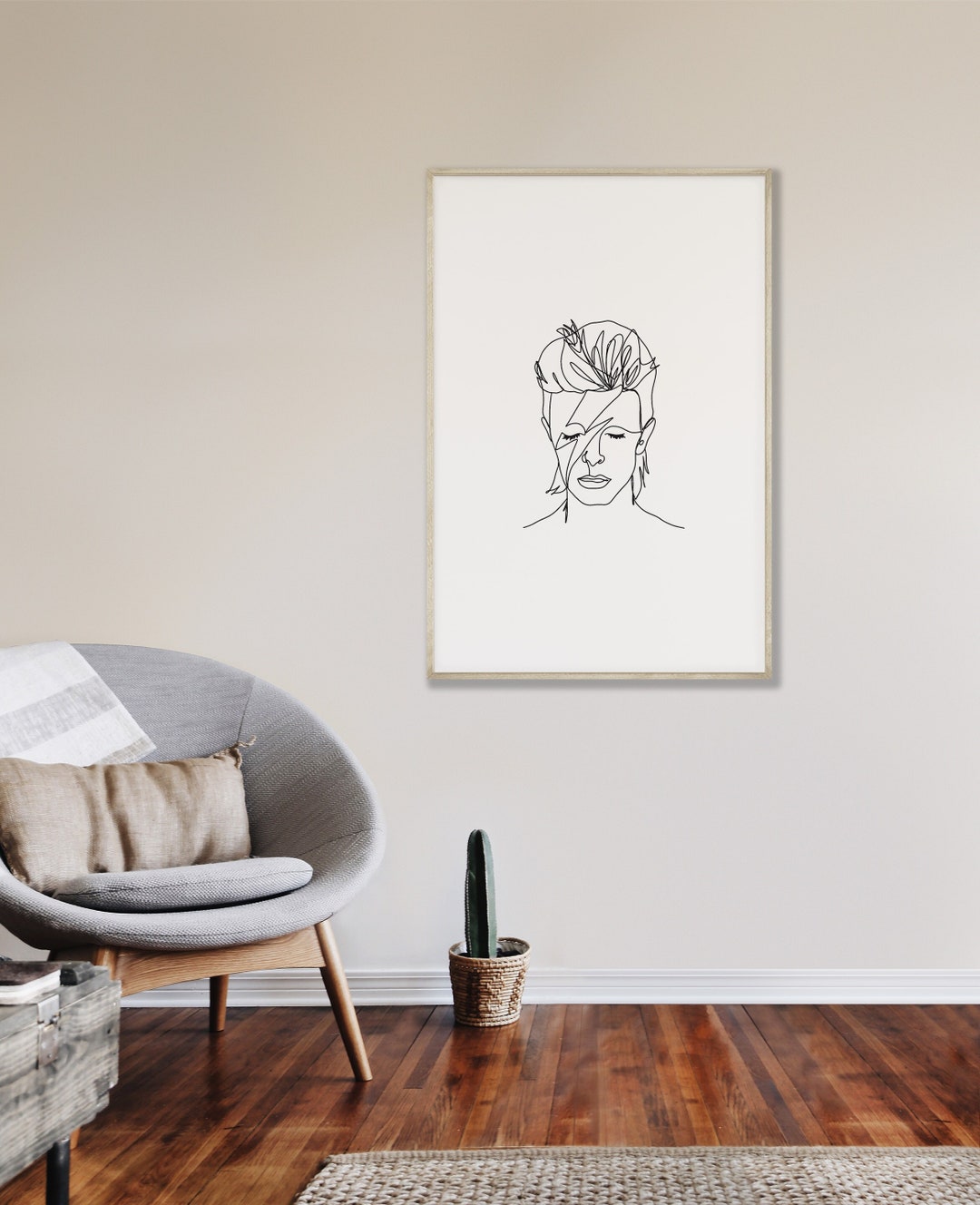 David Bowie Line Art Music Art Modern Printable Wall Art Celebrity Art ...