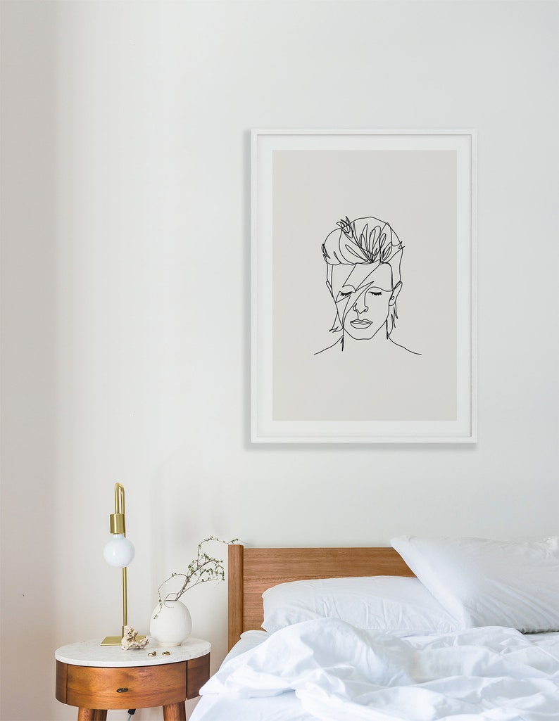 David Bowie Line Art | Music Art | Modern Printable Wall Art ...