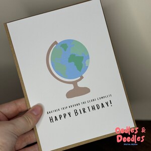 Travel Themed Birthday Card | 'another Trip Around the Globe Complete ...