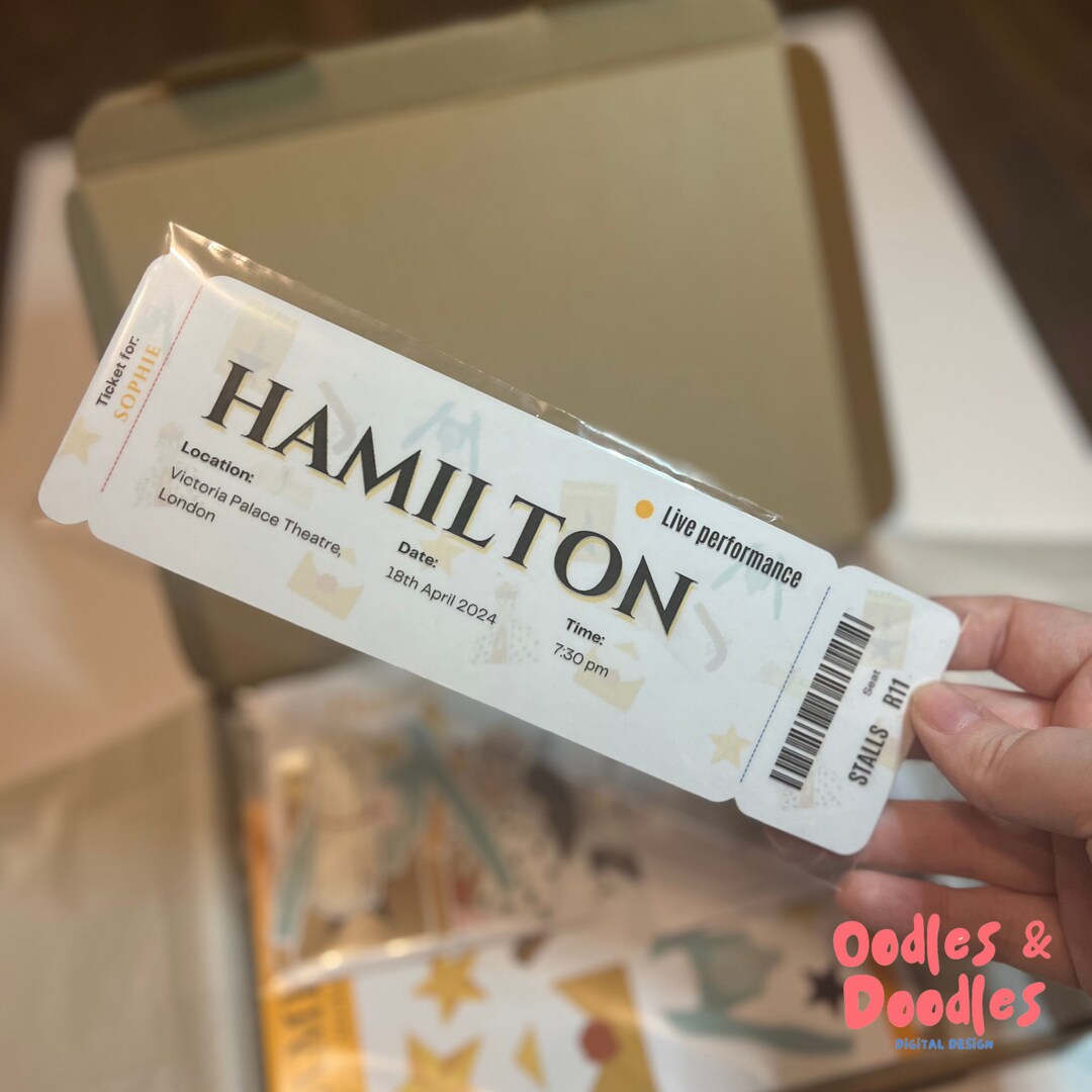 Hamilton Custom Theatre Ticket | Musical-themed Gift | Custom Gift ...