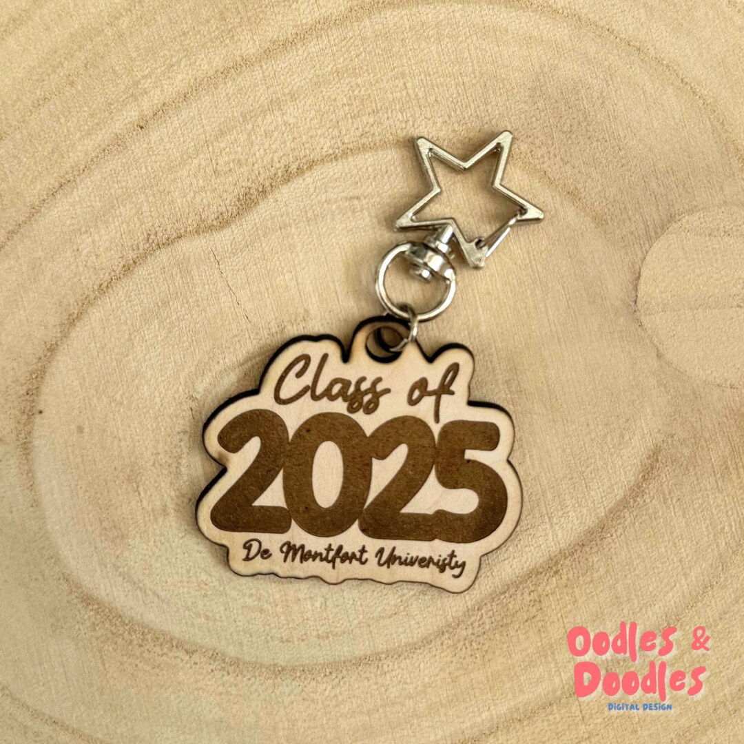 Wooden Class of 2025 Keyring | MDF Graduation Key Chain With Star Clasp ...