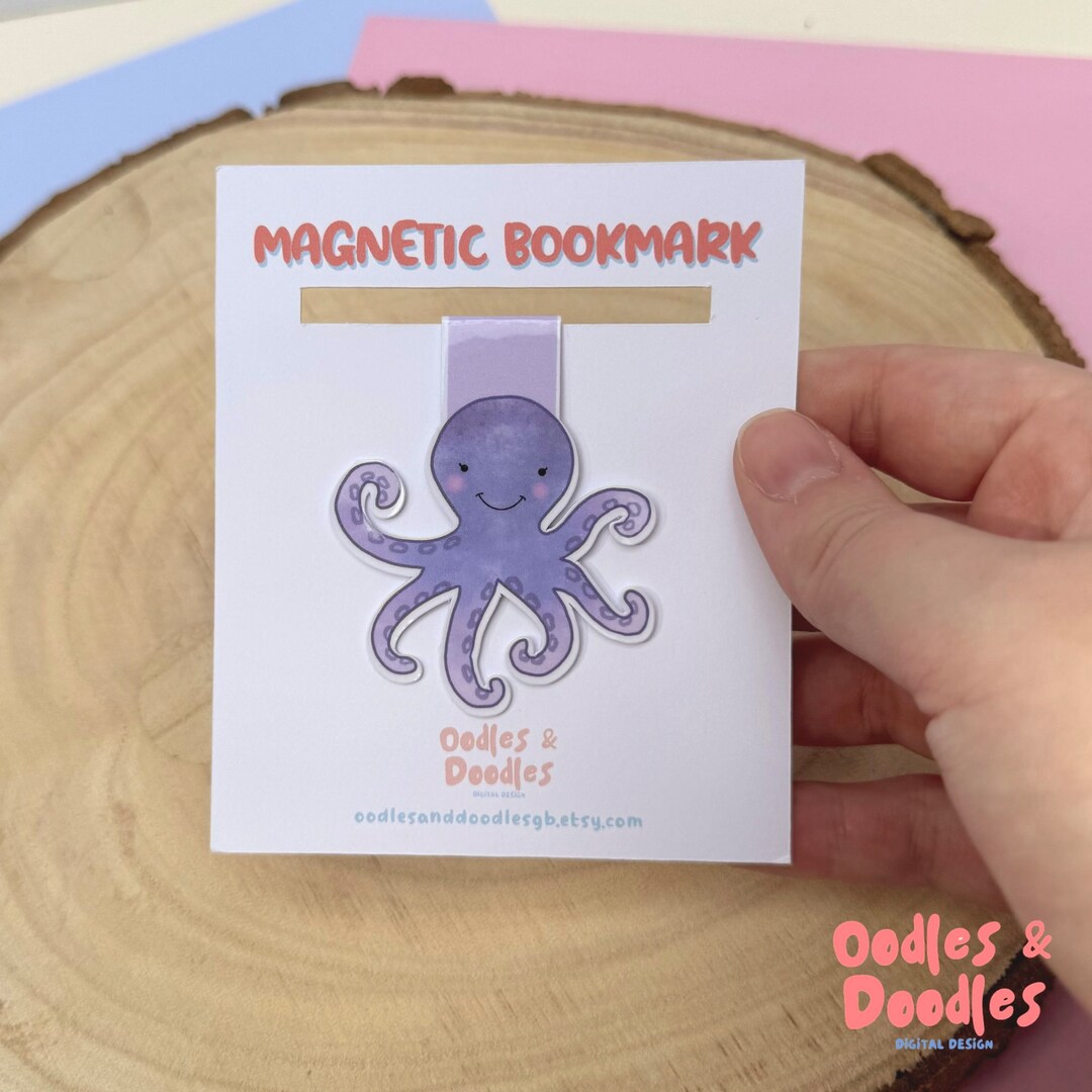 Octopus Magnetic Bookmark | Cute Bookmark | Under the Sea | Purple ...