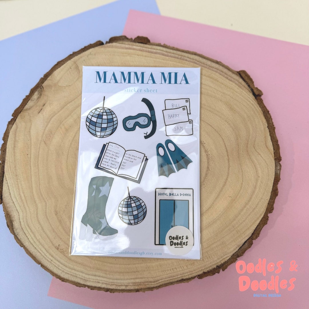 Mamma Mia Inspired Sticker Sheets | Musical-themed Gift | Stickers ...