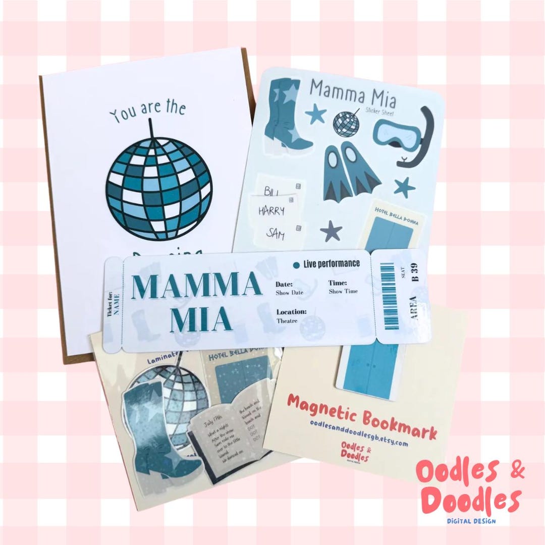 Mamma Mia Gift Bundle: Musical Theatre Theme With Custom Ticket - Etsy