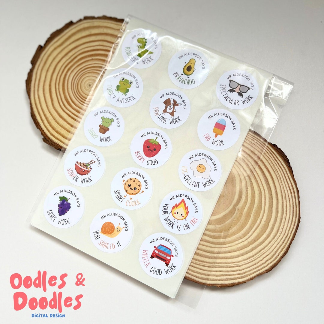 Personalised Teacher Sticker Sheets Matte Sticker Sheets Fun Marking ...