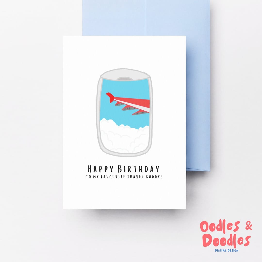 Travel Themed Birthday Card | 'happy Birthday to My Favourite Travel ...