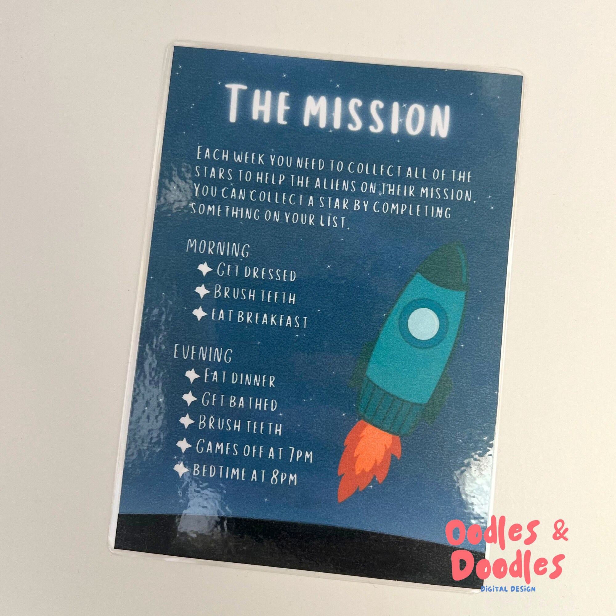 Personalised Reward Chart Space Mission Reward Chart Kids Reward Chart ...