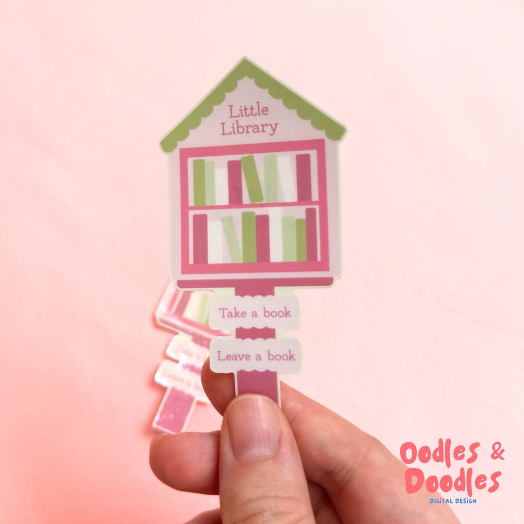Little Library Vinyl Sticker: Book Lover Gift, Water Bottle & Journal ...