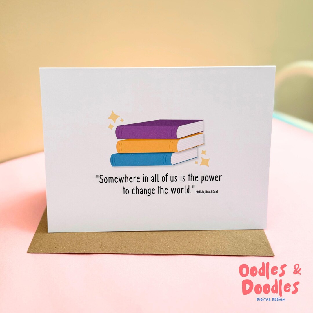 Matilda Book Card: Inspirational Birthday Greeting, Roald Dahl Quote - Etsy