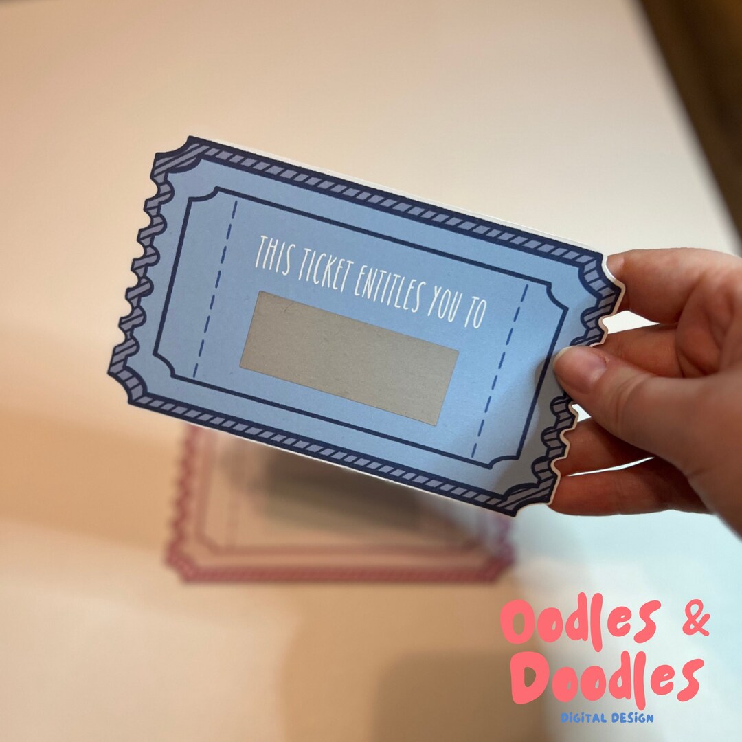 Blue Custom Scratch to Reveal Ticket Surprise Gift Scratch Card ...