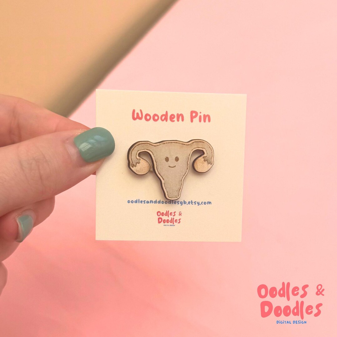 Cuterus Pin Badge: Maple MDF, Gynaecology Gift - Etsy