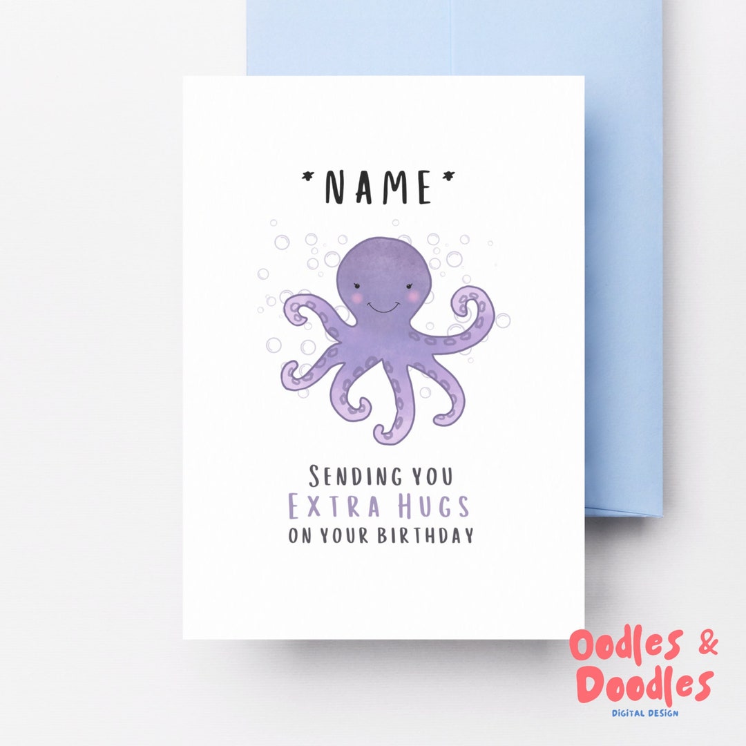 Personalised Octopus Birthday Card | Under the Sea Greeting Card ...