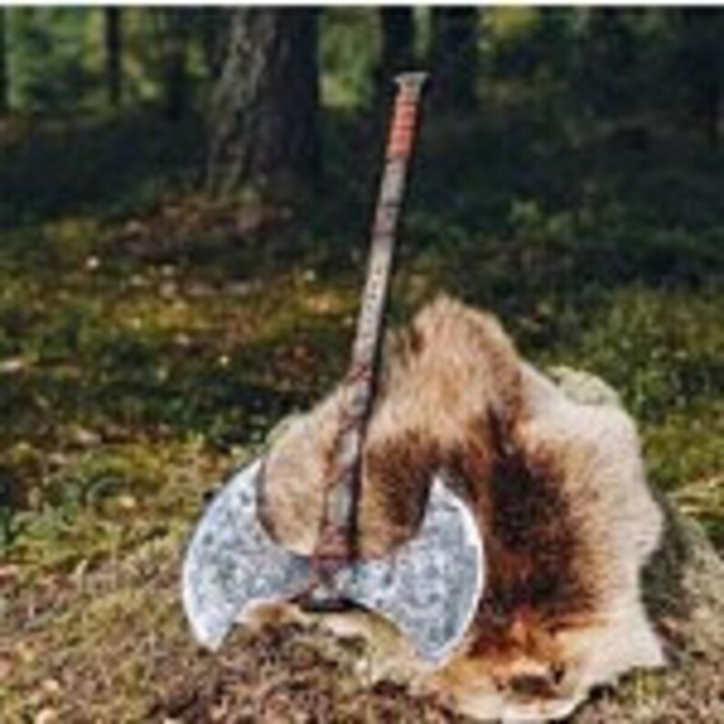 Beautiful Double Edge Runes Axe Custom Listing for Katy Fay. - Etsy