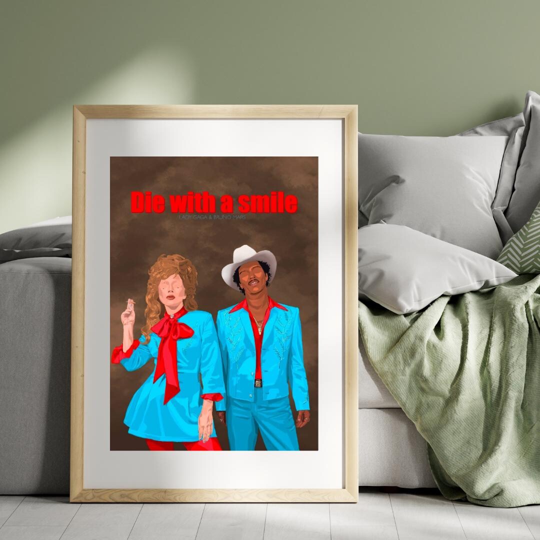 Digital Art - Retro Music-inspired Poster | Faceless Duo Illustration ...