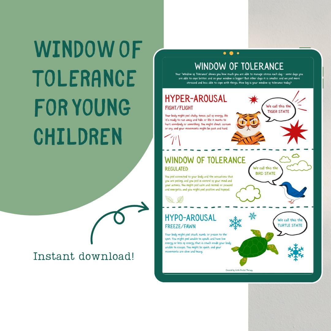 Window of Tolerance for Young Children DIGITAL DOWNLOAD - Etsy