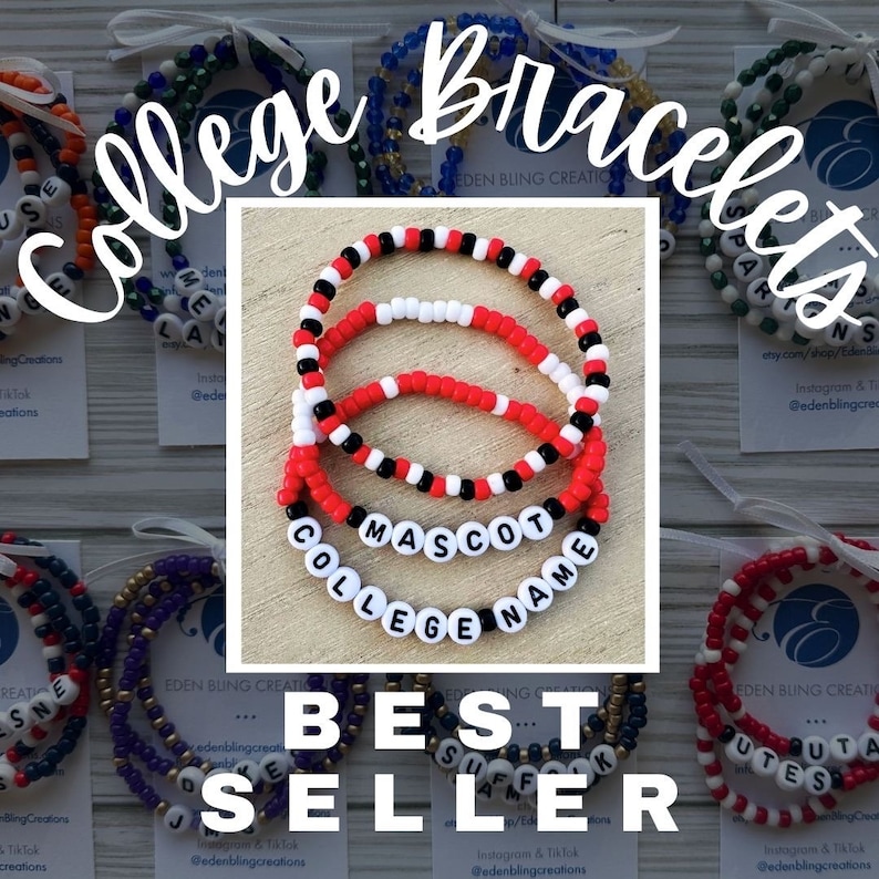 College Bracelet Game Day Stack College Decision Jewelry March Madness ...