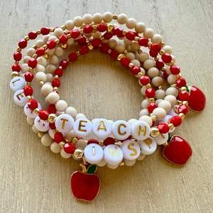 Teacher Bracelet Teach Jewelry Inspire Bracelet Learn Jewelry Custom ...