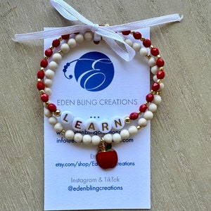 Teacher Bracelet Teach Jewelry Inspire Bracelet Learn Jewelry Custom ...