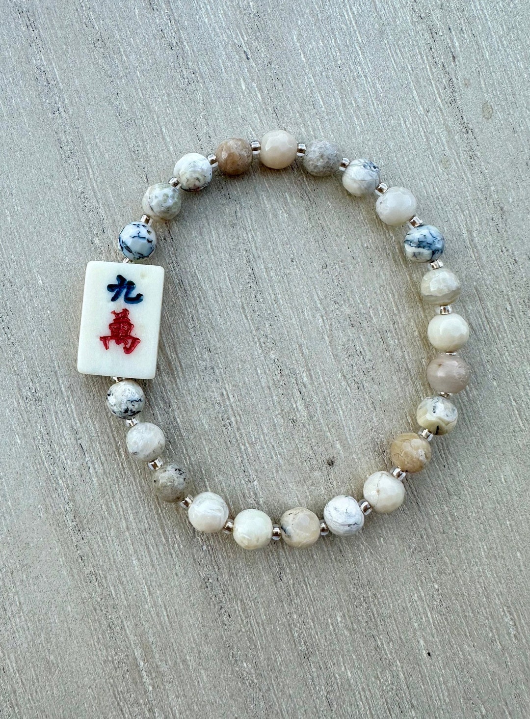 Mahjong Gemstone Bracelet With Mahjong Tile Jewelry Unique Mahjong ...