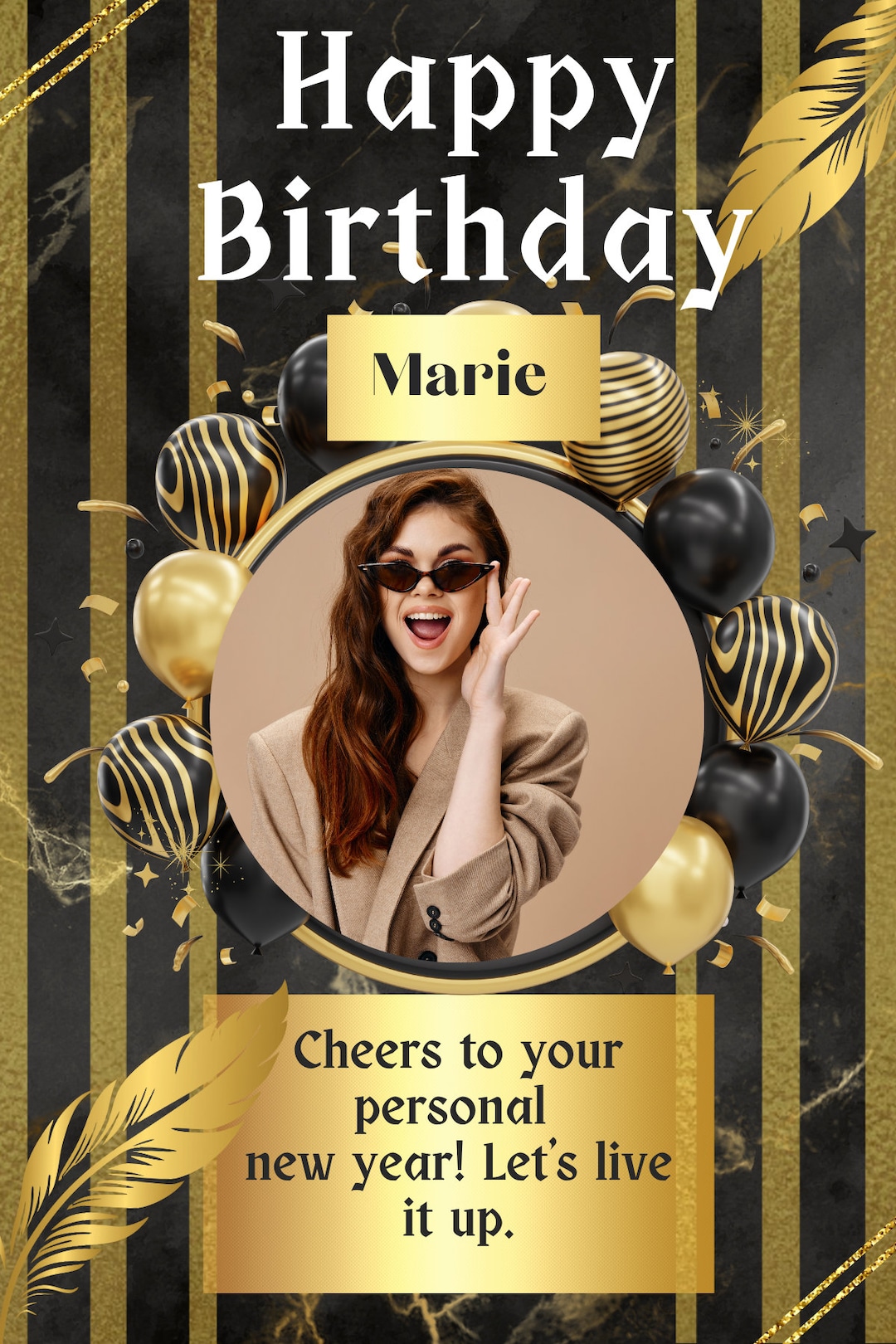 Happy Birthday Card Templates Canva Editable - Etsy