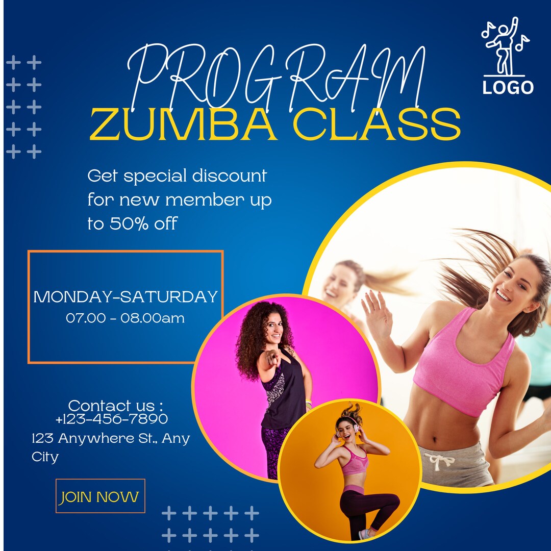 Zumba Social Media Post Templates Canva Editable - Etsy