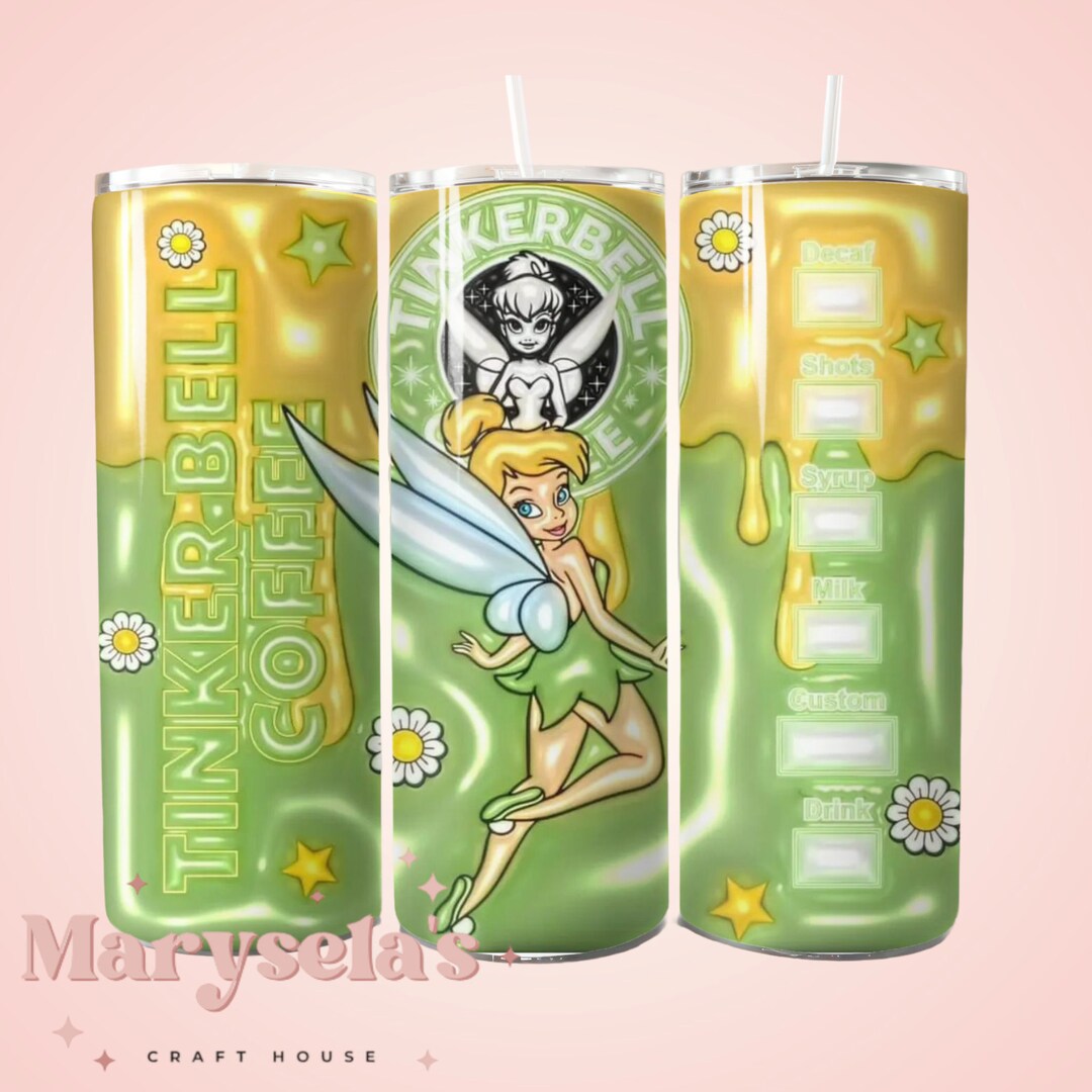 Tinkerbell Coffee 20oz Tumbler, Disney Princess Gifts - Etsy