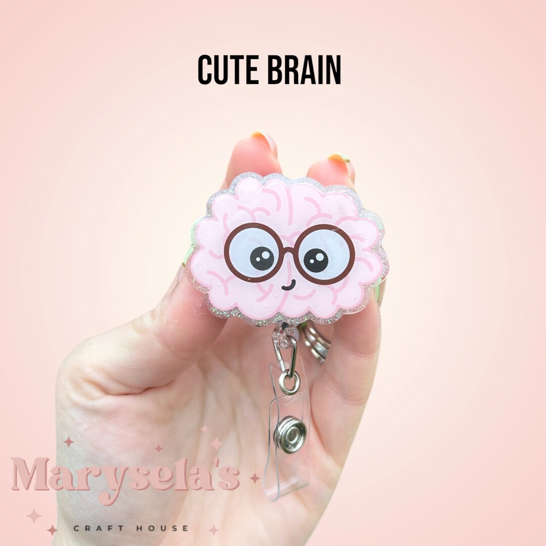 Cute Brain Badge Reel - Etsy