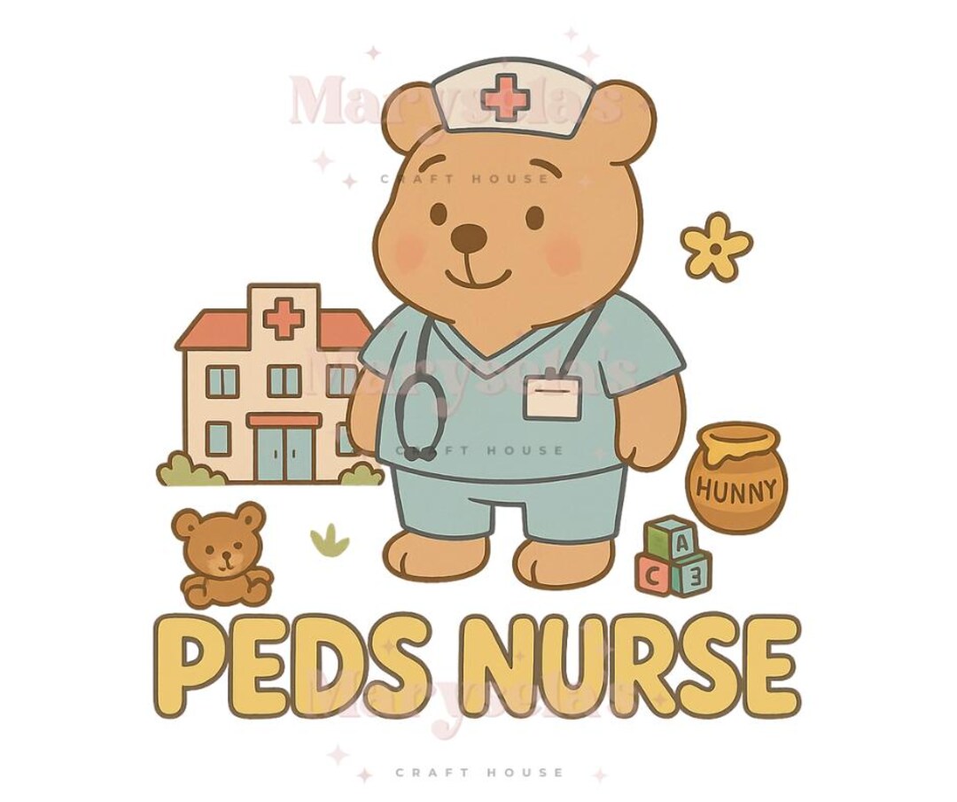 Winnie the Pooh Inspired Nurse Png Cut File, Disney Cut Files, Peds ...