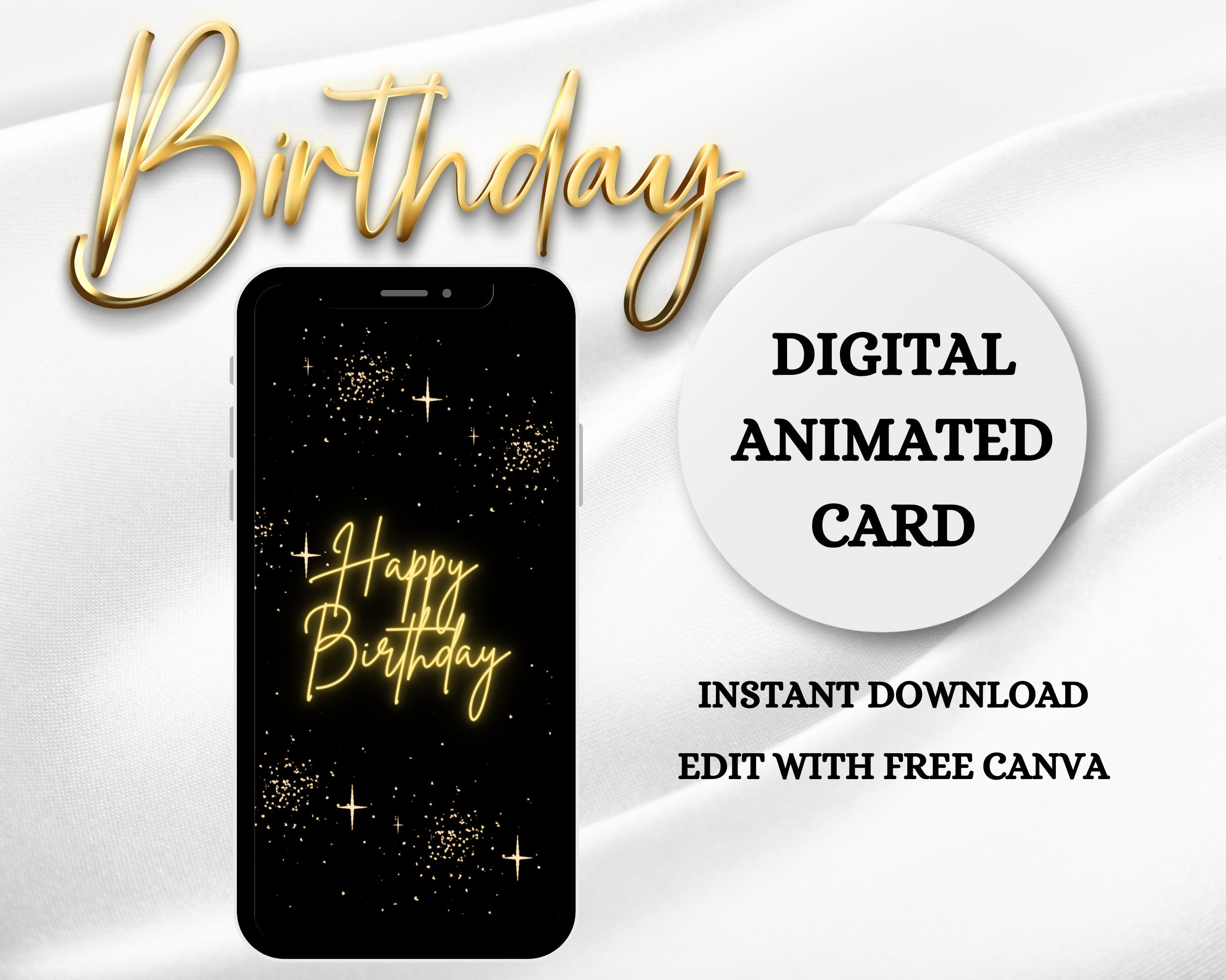 Animated Happy Birthday E-card Template, Electronic Video E-card ...