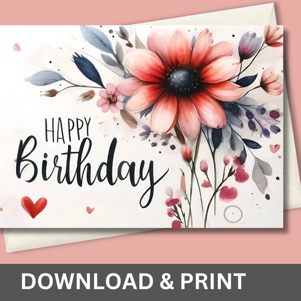 Printable Digital Download Birthday Card - Etsy