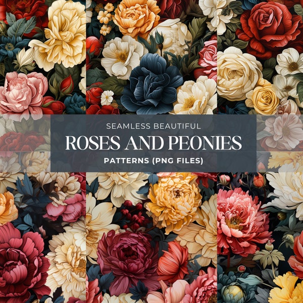 Roses Digital Paper - Etsy