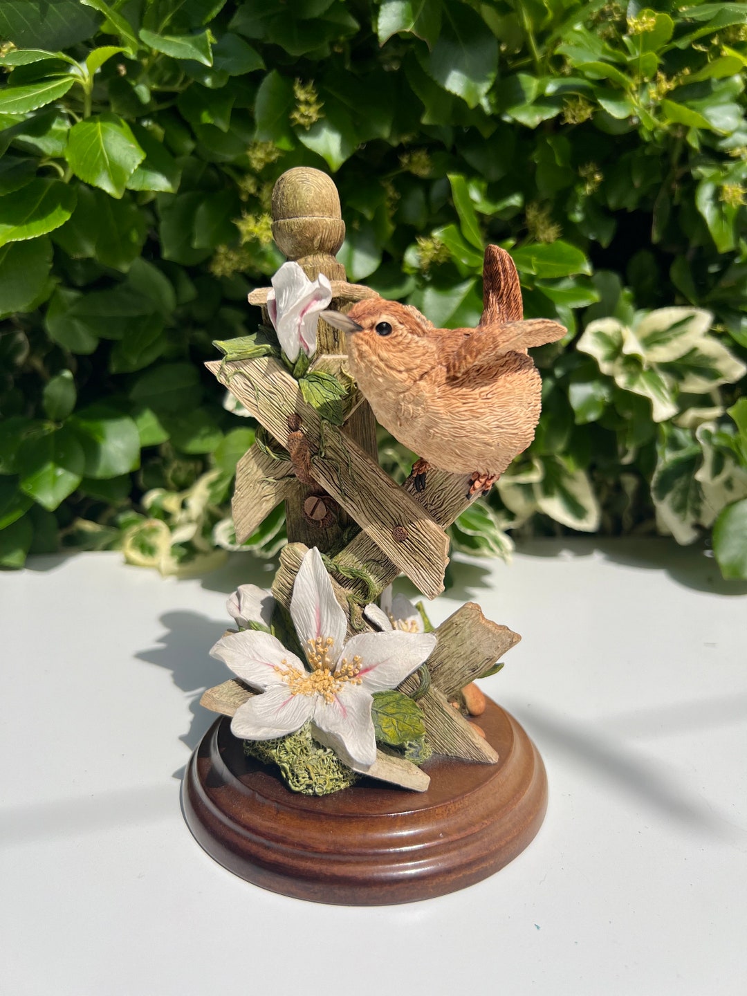 Vintage Realistic Bird Figurine Wren With Clematis by Michael Abberley ...
