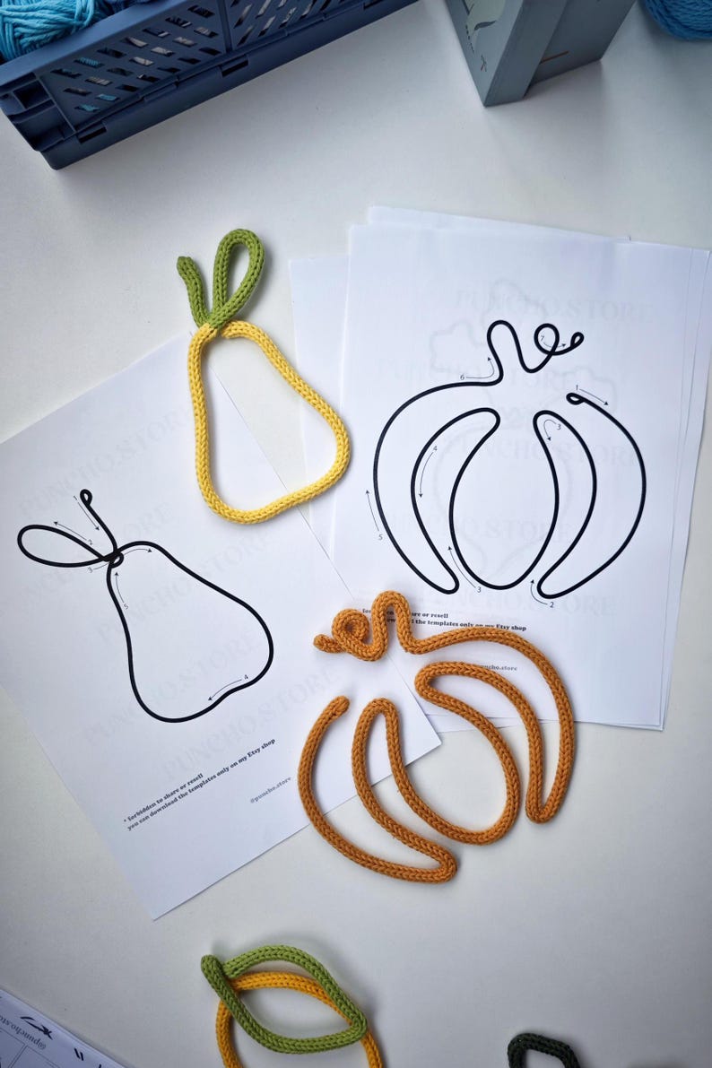 Fruits and Vegetables Printable Templates for Knitted Wire Art, Bending ...