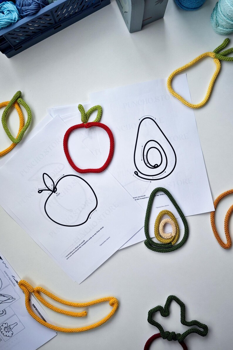 Fruits and Vegetables Printable Templates for Knitted Wire Art, Bending ...