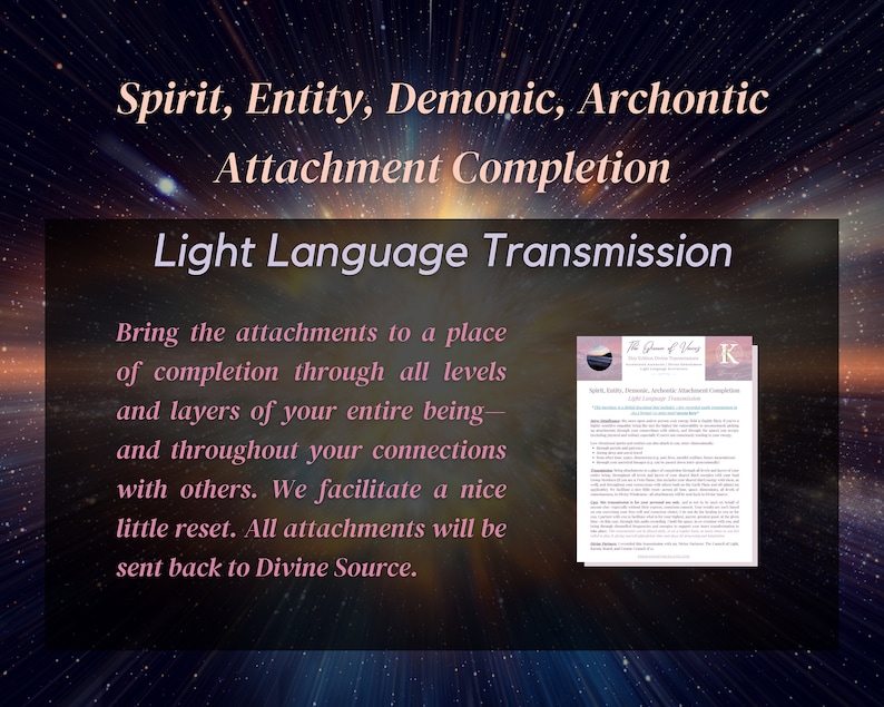 Spirit, Entity, Demonic, Archontic Attachment Completion Light Language ...