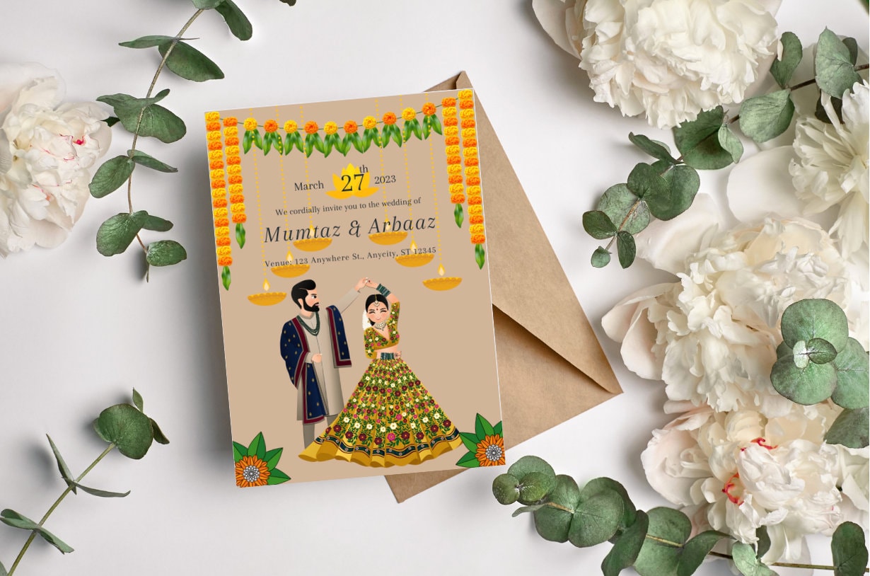 Indian Wedding Invitation | Hindu Wedding Invitation | Custom Wedding ...