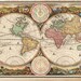 Antique 1680 World Map Print by Werelt Caert Home or Office - Etsy