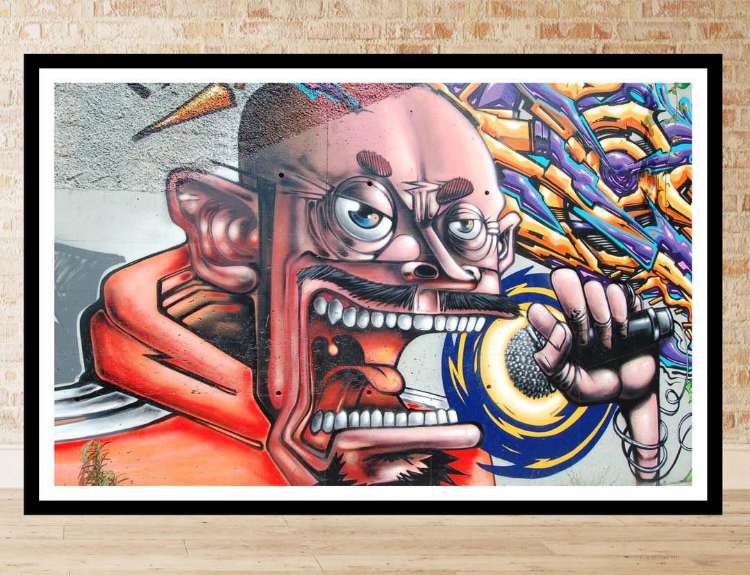 Singer Graffiti Art Print: Vintage Street Art Poster - Etsy